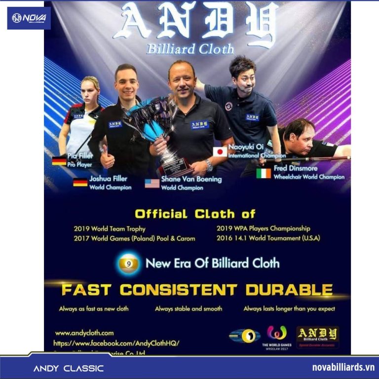 Vải nỉ Andy Classic | Chính Hãng | Nova Billiards