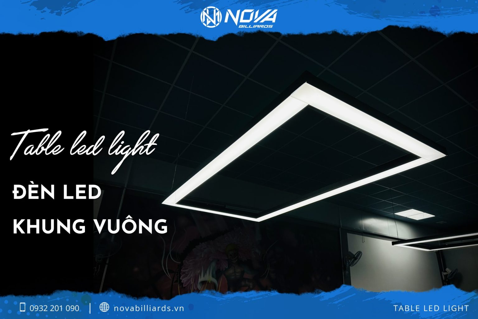 Đèn Led Bida | Khung Chữ Nhật | Nova Billiards