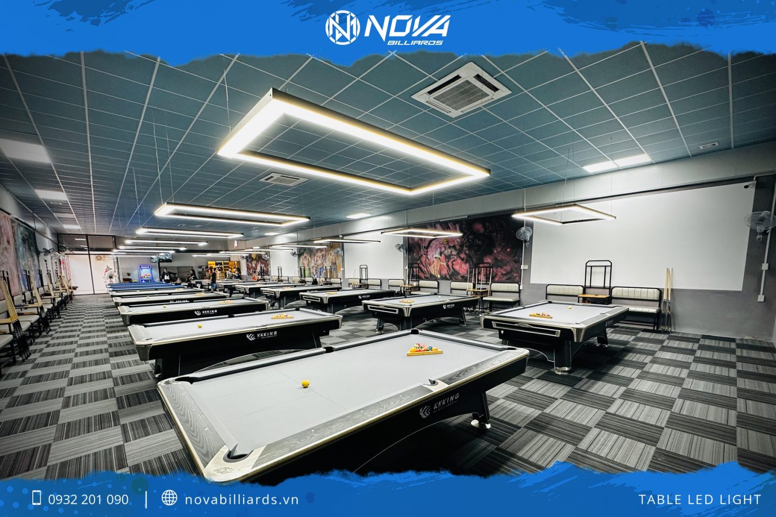 Đèn Led Bida | Khung Chữ Nhật | Nova Billiards