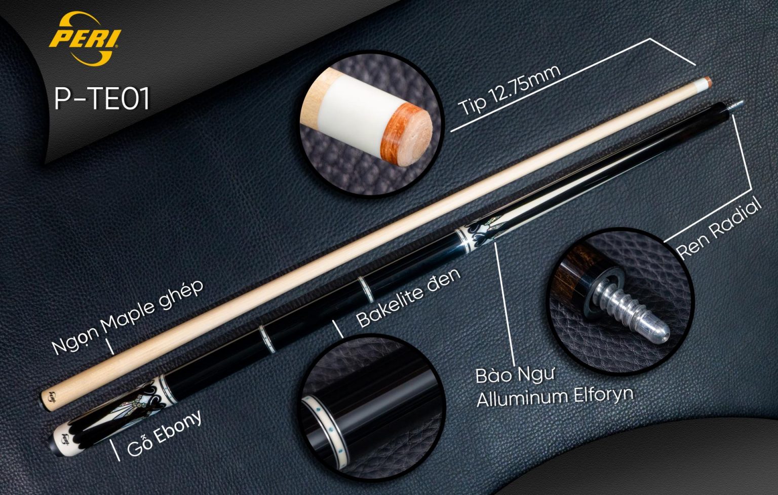 Peri PTE-01 | Cơ Gậy Bida Lỗ | Chính Hãng