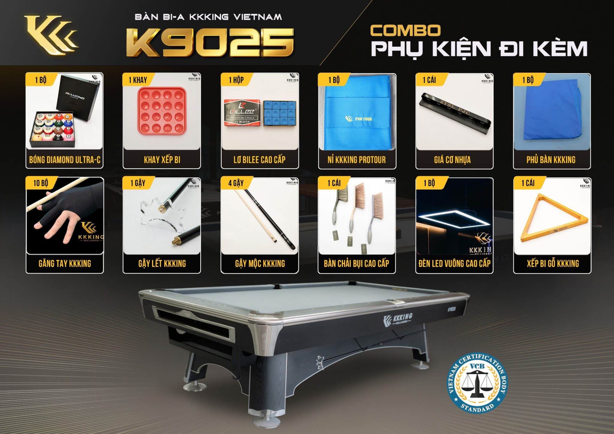 KKKing K9025 | Bàn Bida Lỗ | Chính Hãng | Nova Billiards
