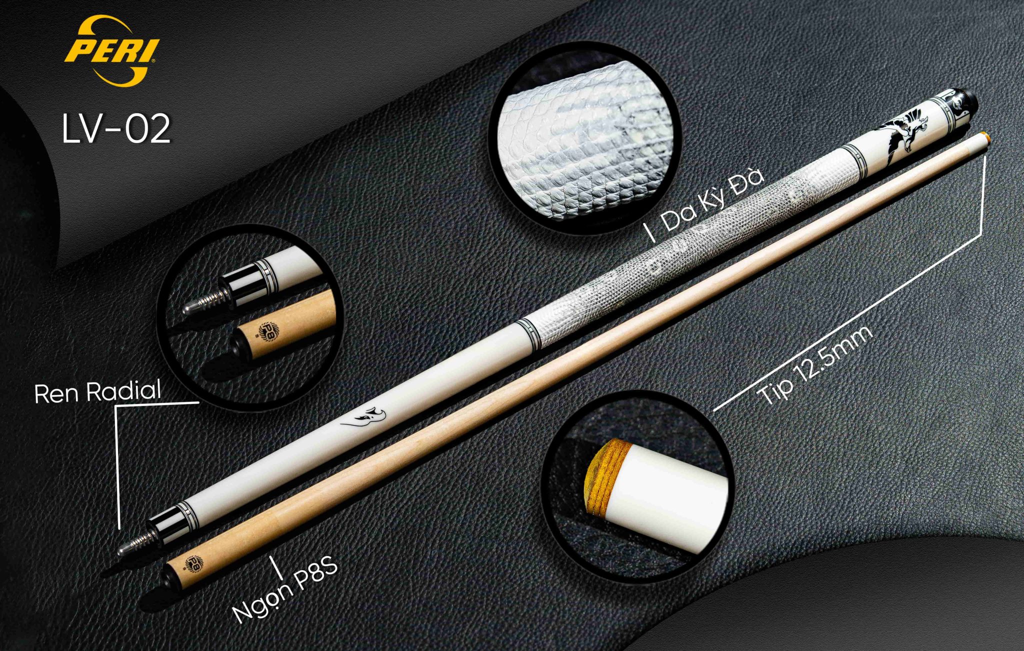 Peri LV-02 | Cơ Gậy Bida Lỗ | Chính Hãng
