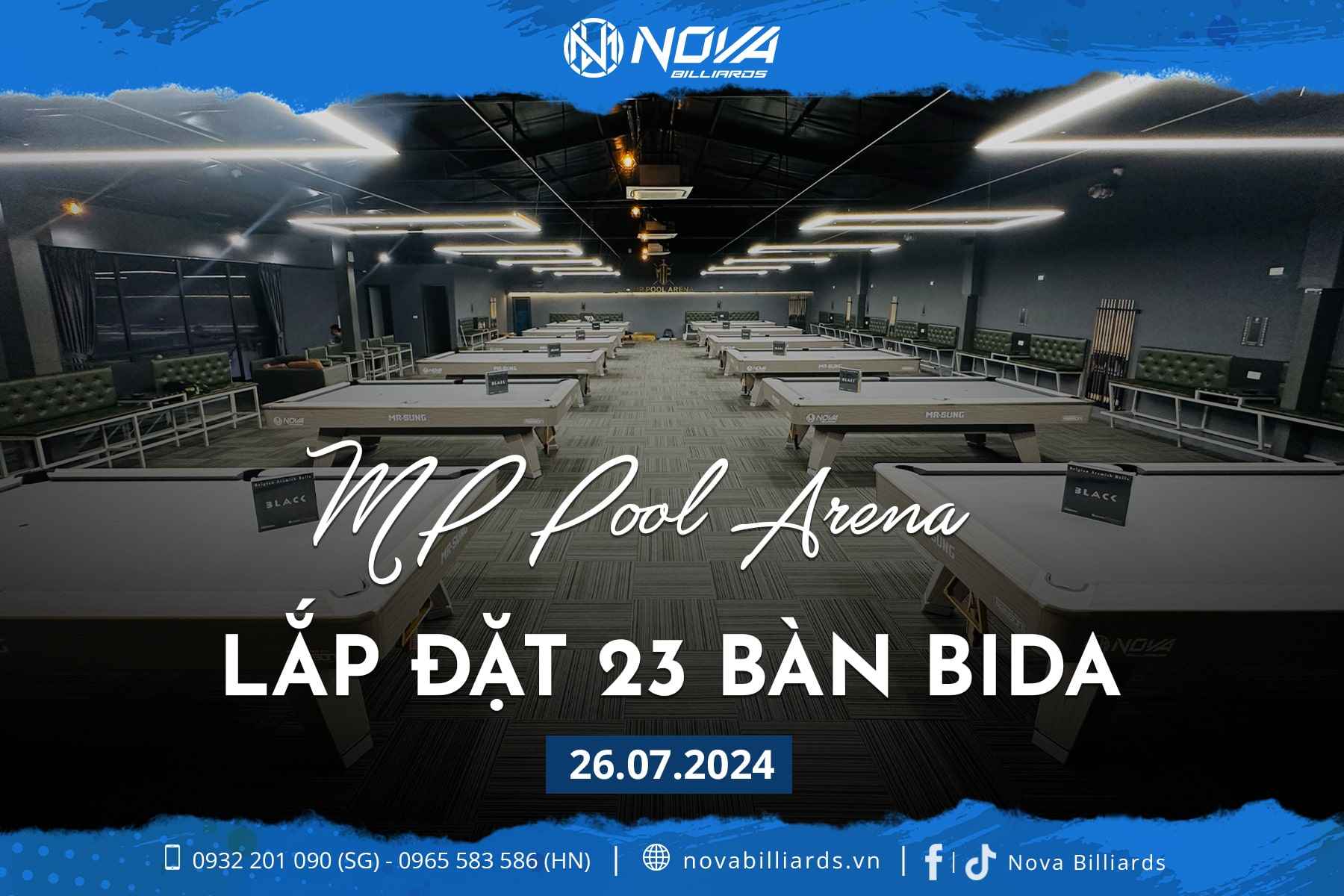 Nova Billiards hoàn thành dự án 23 bàn Bida tại MP Pool Arena